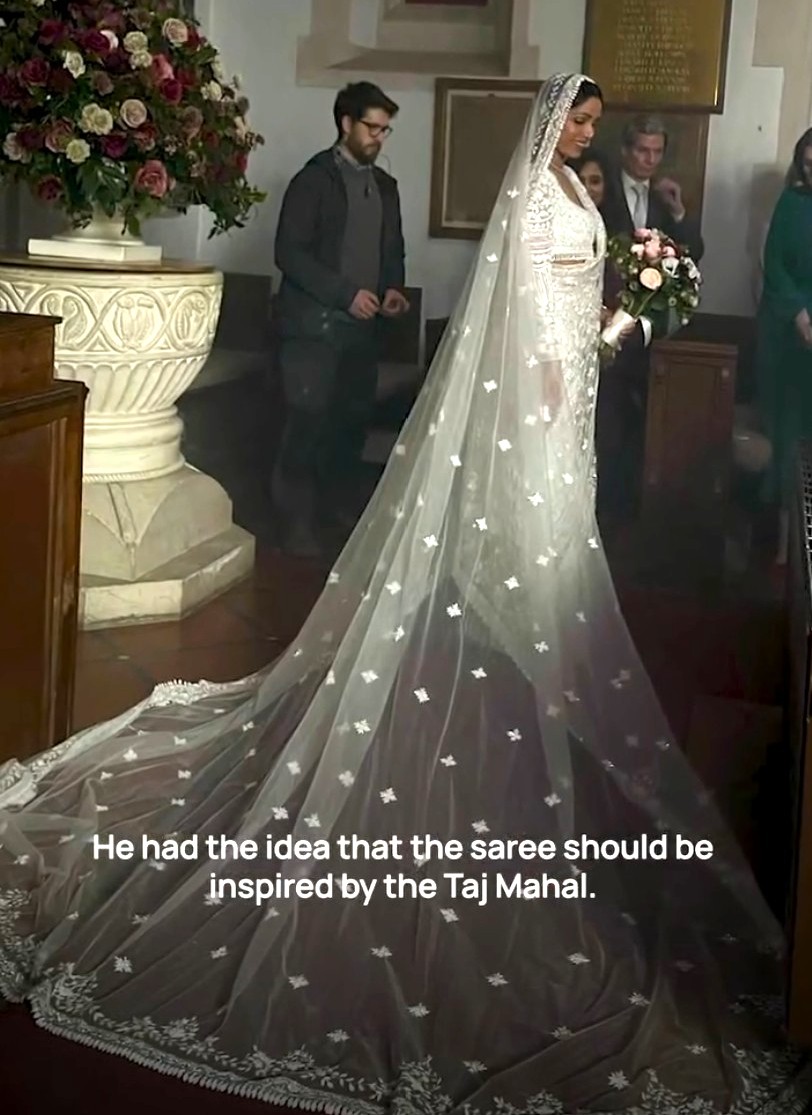 Freida Pinto Wears a Taj Mahal-Inspired Manish Malhotra Saree in ...