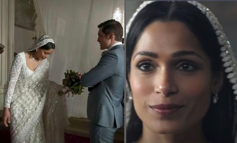 Freida Pinto Wears a Taj Mahal-Inspired Manish Malhotra Saree in ...