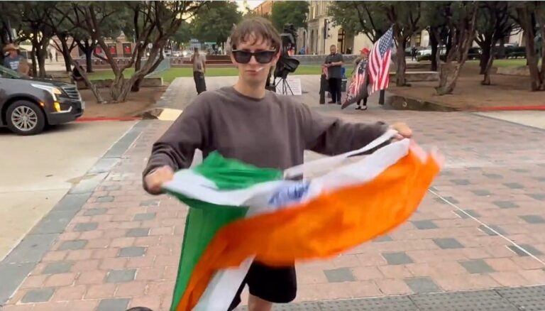 Protestor Sparks Outrage After Tearing Indian Flag Outside Frisco City ...